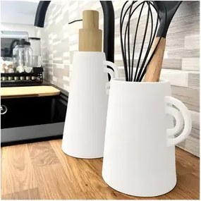 Spirella ORGANIC dávkovač mýdla matně bílý / keramika / 450 ml