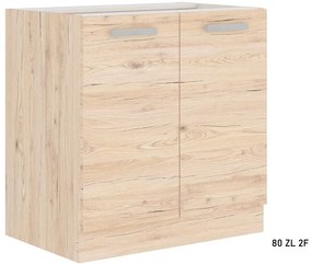 Kuchyňská skříňka dřezová BORDEAUX 80 ZL 2F BB, 80x82x52, dub Bordeaux