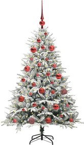 Umělý přednažený vánoční stromek se soupravou koulí Zelená 3395384