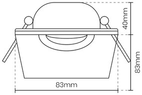 Podhledové svítidlo Square3, 1x bílé kovové stínítko, (možnost polohování), w