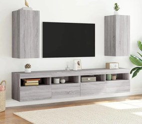 vidaXL Nástěnné TV skříňky s LED 2 ks 30,5 x 35 x 70 cm [837243] Barva: Bílá