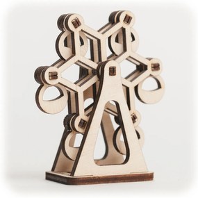 CuteWood Dřevěné 3D puzzle Kolotoč