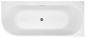 BPS-koupelny Volně stojící rohová akrylátová vana HYD-MER509D pravá 170x75 bílá, odtokový komplet chrom