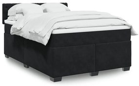Box spring postel s matrací černá 160x200 cm samet 3286362