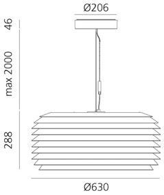 Artemide Slicing LED závěsné svítidlo, IP65, Ø 63 cm