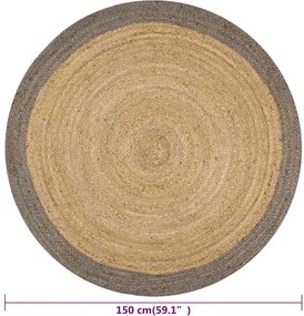 Ručně vyrobený koberec s šedým okrajem 150 cm 133676