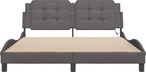 Rám postele s LED bez matrace Zadar šedý 160 x 200 cm 3214120