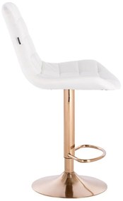 Barová židle PARIS - bílá na zlaté podstavě
