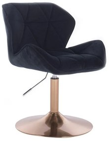 LuxuryForm DESIGN Otočná židle MILANO VELUR na zlatém talíři - černá