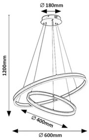 Rabalux 72305 - LED Stmívatelný lustr na lanku ISAURE LED/80W/230V 3000-6500K+DO