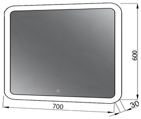 Kingsbath Lion 70x60 koupelnové zrcadlo s LED podsvícením