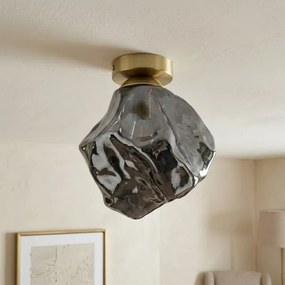 Stropní svítidlo CRISTAL 1xE14/15W/230V mosaz/kouřová černá