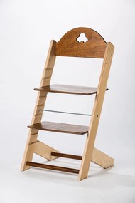 Lucas Wood Style rostoucí židle MIXLE -  přírodní/ořech rostoucí židle MIXLE: Srdíčko