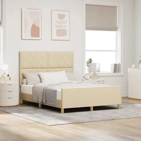 Rám postele s čelo Krémová 160 x 200 cm textil 3344821