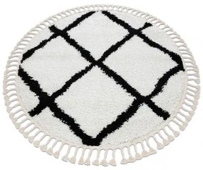 Dywany Luszczow Kusový koberec kulatý BERBER TROIK, bílá Rozměr koberce: 160 cm KRUH