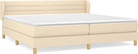 Box spring postel s matrací krémová 200x200 cm textil 3126914