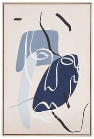 Obraz na plátně v rámu 63 x93 cm modrý/béžový OSTERIOLA Beliani