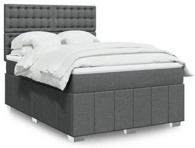 Box spring postel s matrací tmavě šedá 160x200 cm textil 3291734
