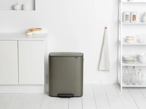 Brabantia BO pedálový koš 2x30L platinová