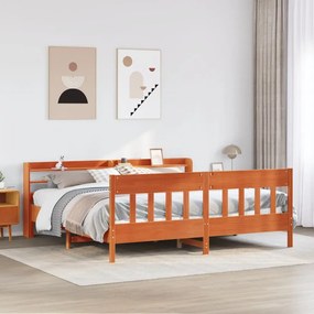 Postel bez matrace voskově hnědá 180 x 200 cm masivní borovice 3306998