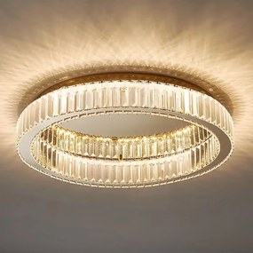 Toolight Toolight, LED stropní křišťálové svítidlo 39cm, 24W, 4000K, 1500lm, APP1719-C 40, zlatá lesklá, OSW-09300