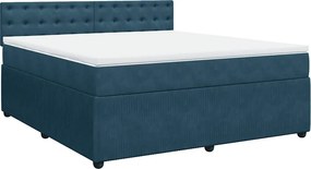 Box spring postel s matrací modrá 180 x 200 cm samet 3287822