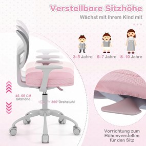 Costway Ergonomická dětská psací židle s nastavitelnou výškou a samosvornými