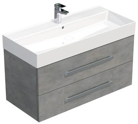Koupelnová skříňka s umyvadlem Naturel Cube Way 100x53x46 cm beton mat CUBE461002BESAT