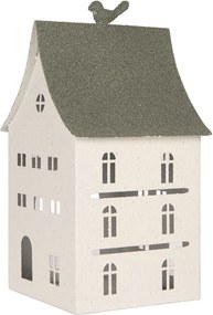 Kovový svícen domek s pískovým povrchem Raw Sand - 20*20*39 cm