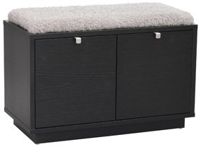 Rowico černá lavice s úložným prostorem CONFETTI a šedým sedákem 70 cm 103758