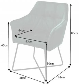 Chair Loft sametově zelená s područkou/ 41661