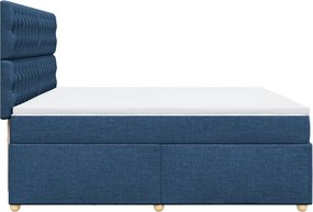 Box spring postel s matrací modrá 200x200 cm textil 3293700