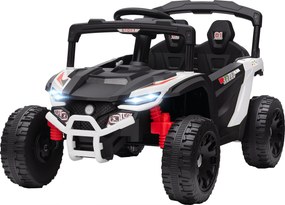 AIYAPLAY elektro-dětské auto 12V s 2 motory, dálkové ovládání 2,4G, zadní odpružení, světla, hudba, bílá