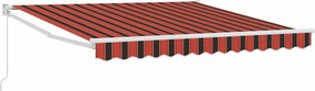 Stahovací markýza Oranžová a hnědá 350 x 250 x 165 cm 3330233