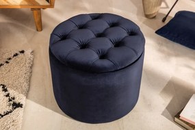 Designová taburetka Rococo 50 cm tmavomodrá