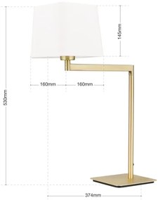 Orion LA 4-1209/1 - Stolní lampa CARLTON 1xE27/40W/230V bílá/zlatá