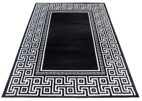 Ayyildiz, Kusový koberec Parma 9340 black, 80x300, černobílá, chodba / předsíň