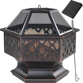 Zahradní ohniště Hexa 70 cm černé