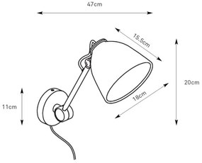 Markslöjd 108964 - Nástěnná lampa TILT 1xE27/60W/230V šedá