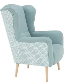 Kondela Designové křeslo, látka mentolová/vzor, BELEK