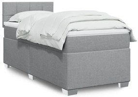 Box spring postel s matrací světle šedý 100 x 200 cm textil 3288099