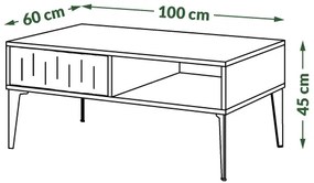 Konferenční stolek se zásuvkou RONJA taupe/černá