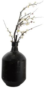 Černá kovová dekorační váza s odřením Brecht – 24x45 cm