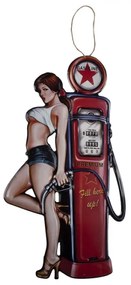 Nástěnná kovová cedule Gasoline – 43x1x80 cm