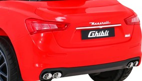 Ramiz Elektrické autíčko Maserati Ghibli na akumulátor červené + dálkové ovládání + pomalý start + EVA + MP3 USB + LED