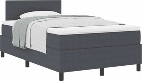 Postel s boxspringem s čelo Tmavě šedá a bílá 120 x 190 cm 3337504