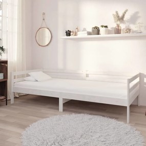 vidaXL Denní postel s matrací 90 x 200 cm masivní borové dřevo [3083561] Barva: Bílá