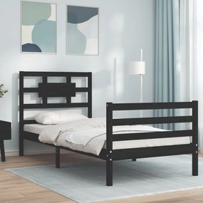 vidaXL Rám postele s čelem 100 x 200 cm masivní dřevo [3194435] Barva: Přírodní