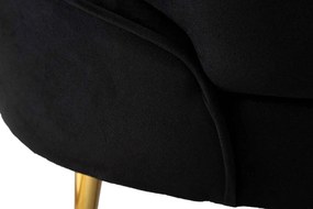 Designová pohovka Yasmeen 148 cm černá / zlatá