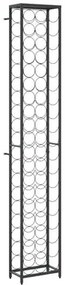 vidaXL Stojan na víno na 57 lahví černý 34 x 18 x 200 cm tepané železo